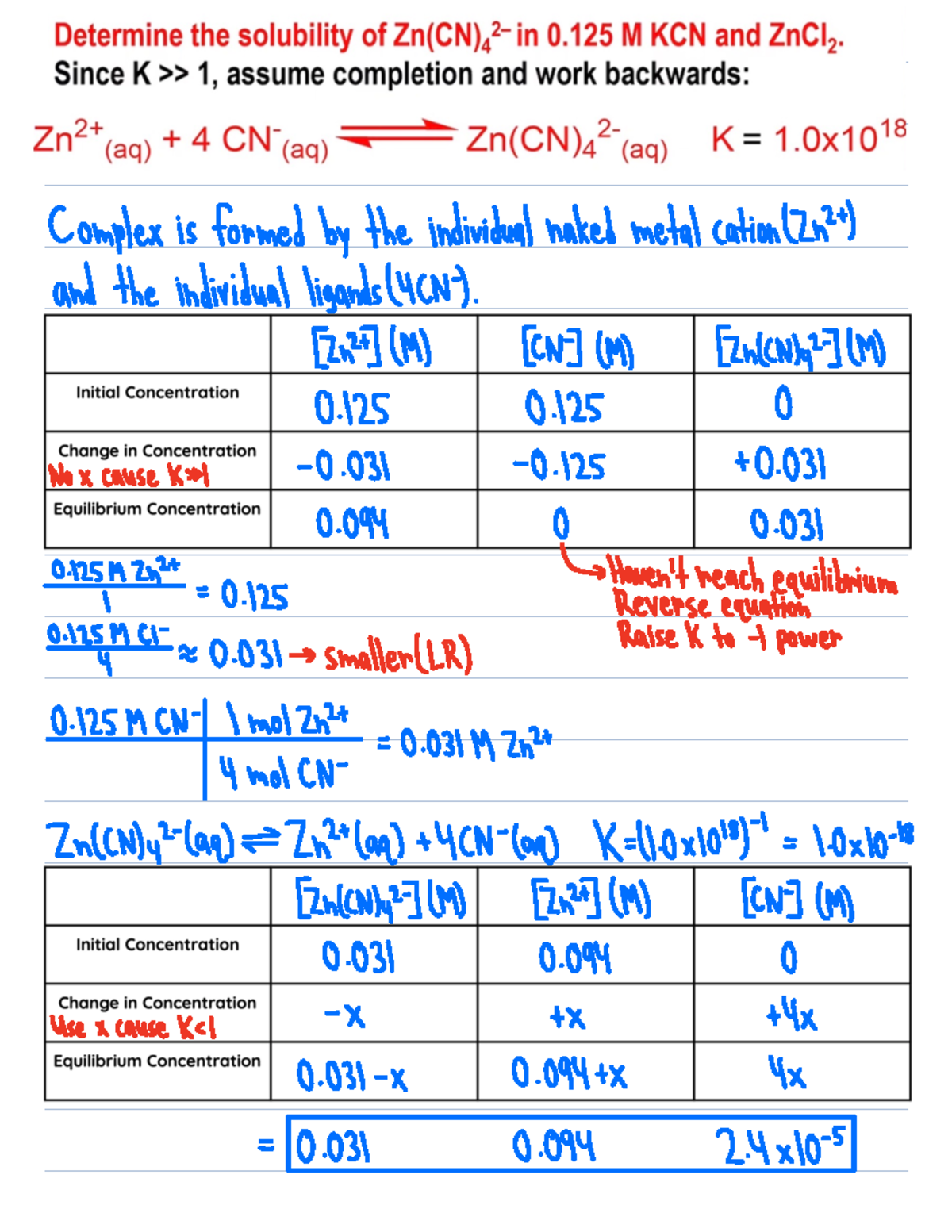 Formation constants problems - Complexis formedbythe ...