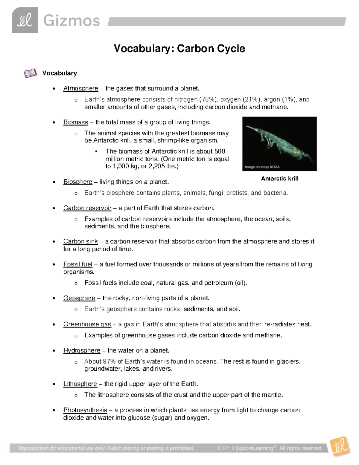 Carbon Cycle Vocab - Best - 2018 Vocabulary: Carbon Cycle Vocabulary ...