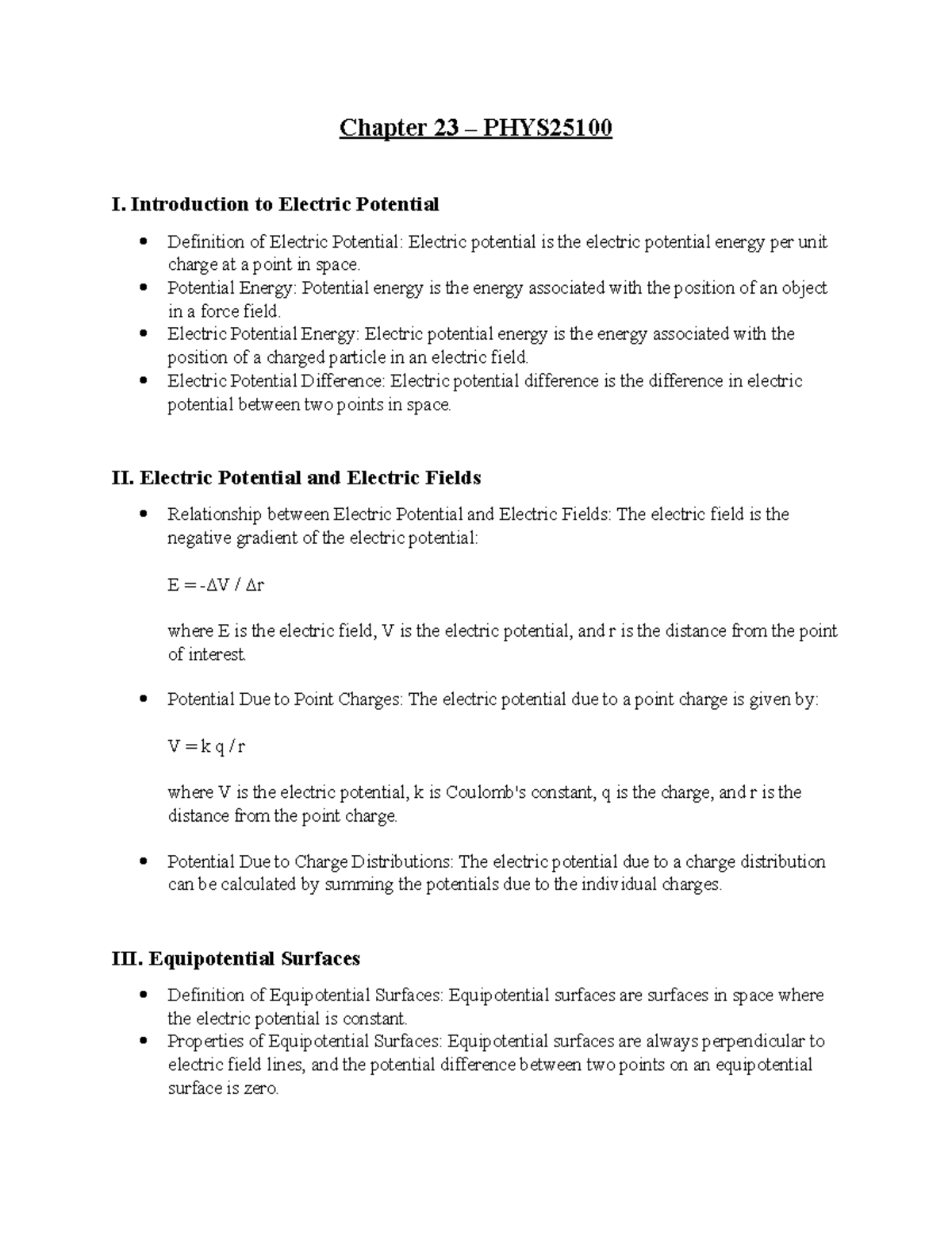 Chapter 23 - PHYS25100 - Detailed lecture notes - Professor James Tucci ...