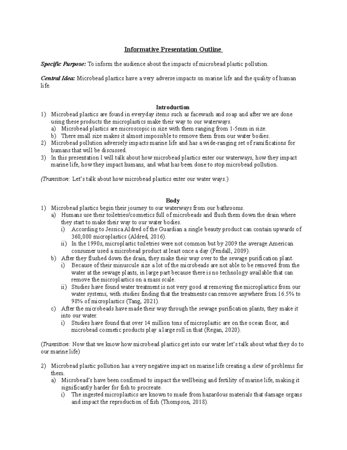 Informative Outline - Informative Presentation Outline Specific Purpose ...