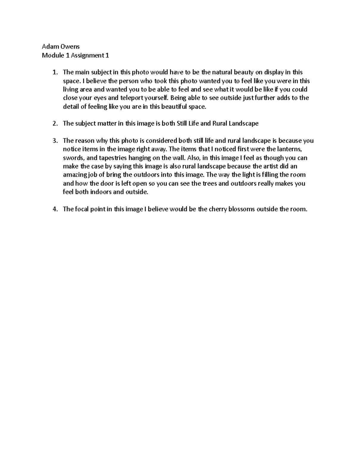 Module 1 Assignment 1 - none - Adam Owens Module 1 Assignment 1 1. The ...