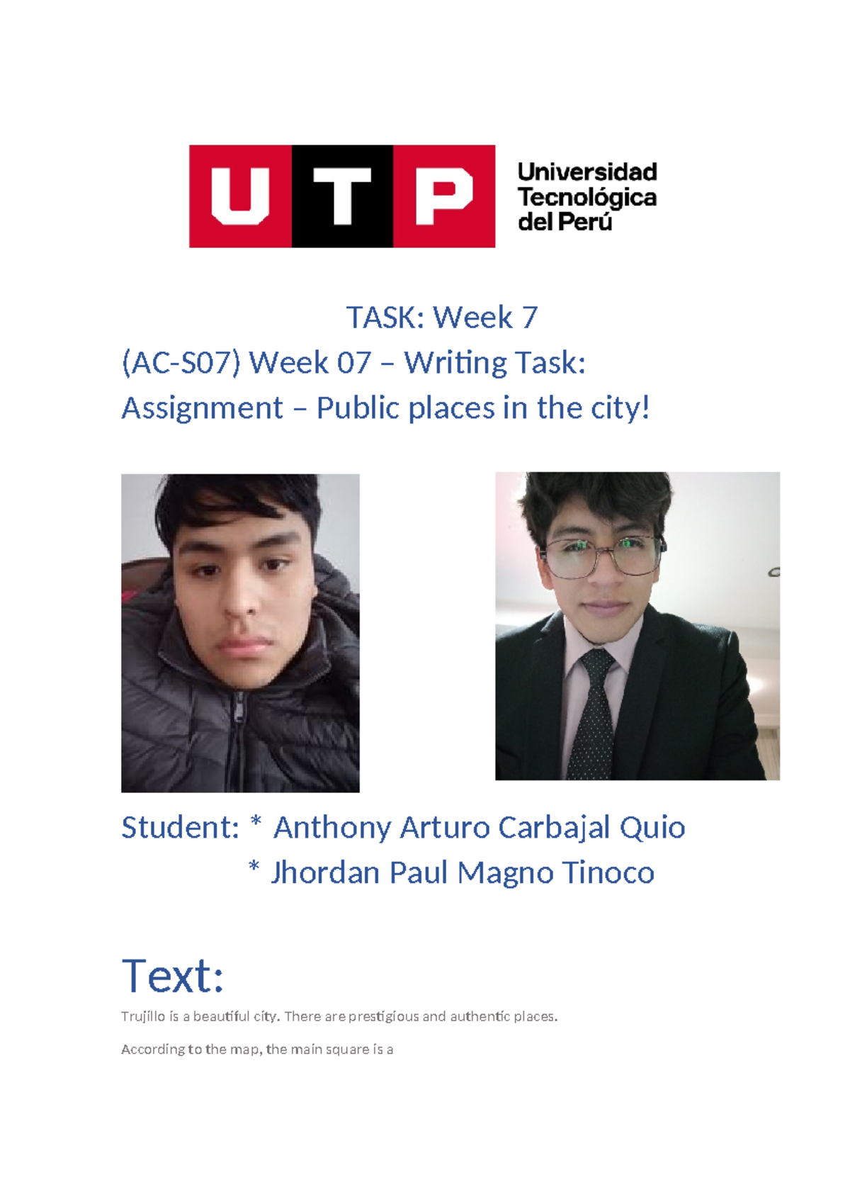 TASK7 - ingles 2 - ingles, tarea - TASK: Week 7 (AC-S07) Week 07 – Writing Task: Assignment ...