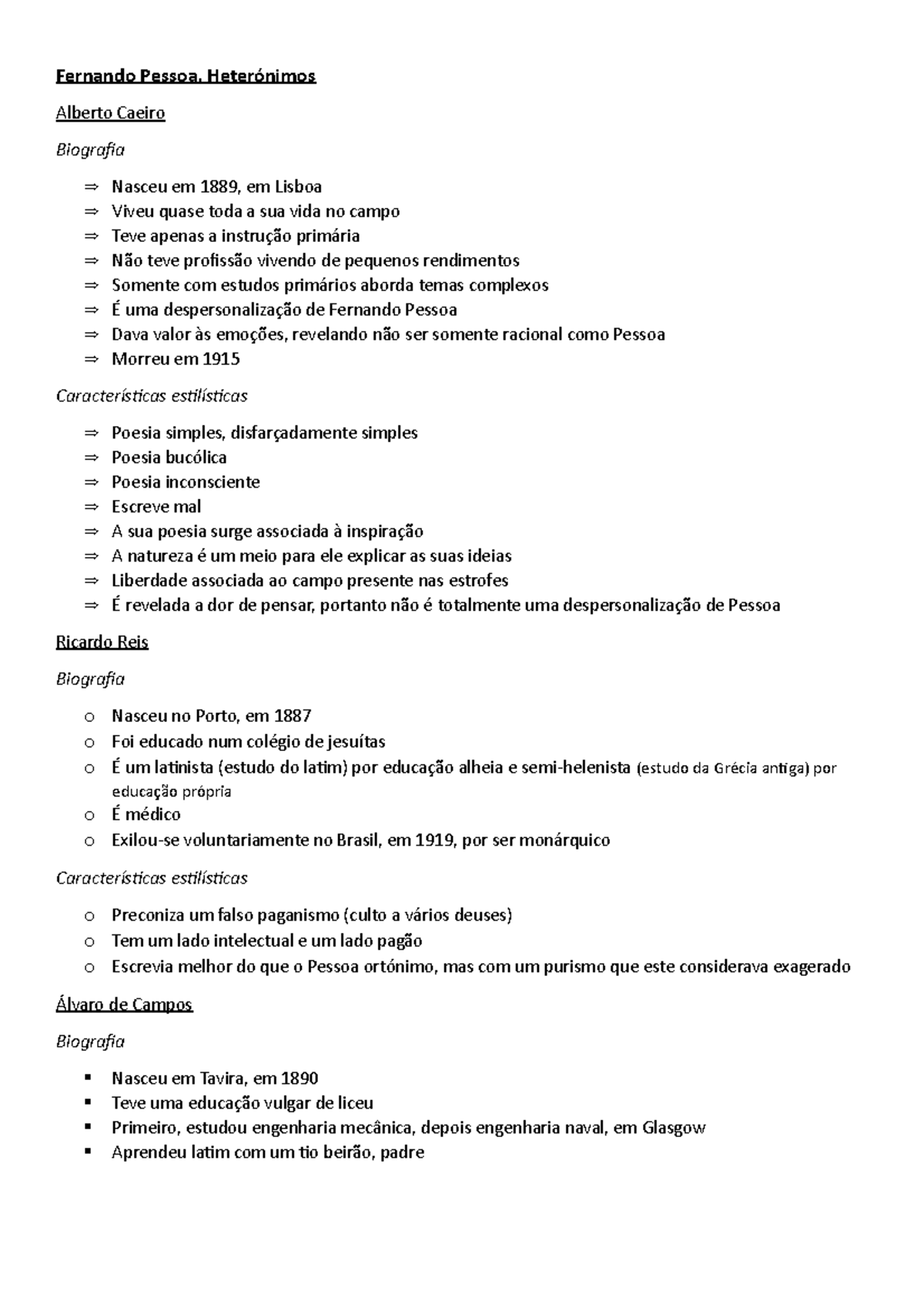 Fernando Pessoa, Heterónimos - Fernando Pessoa, Heterónimos Alberto ...
