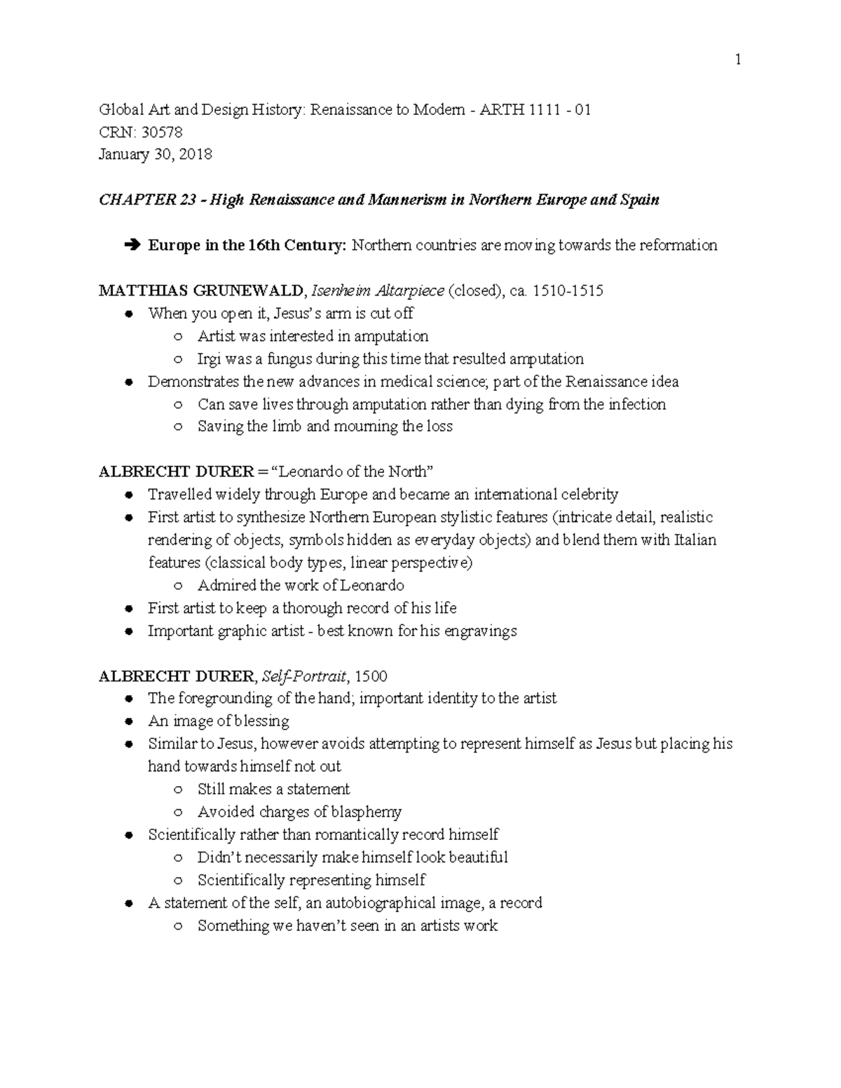 CHP 23 - High Renaissance and Mannerism in Northern Europe and Spain ...