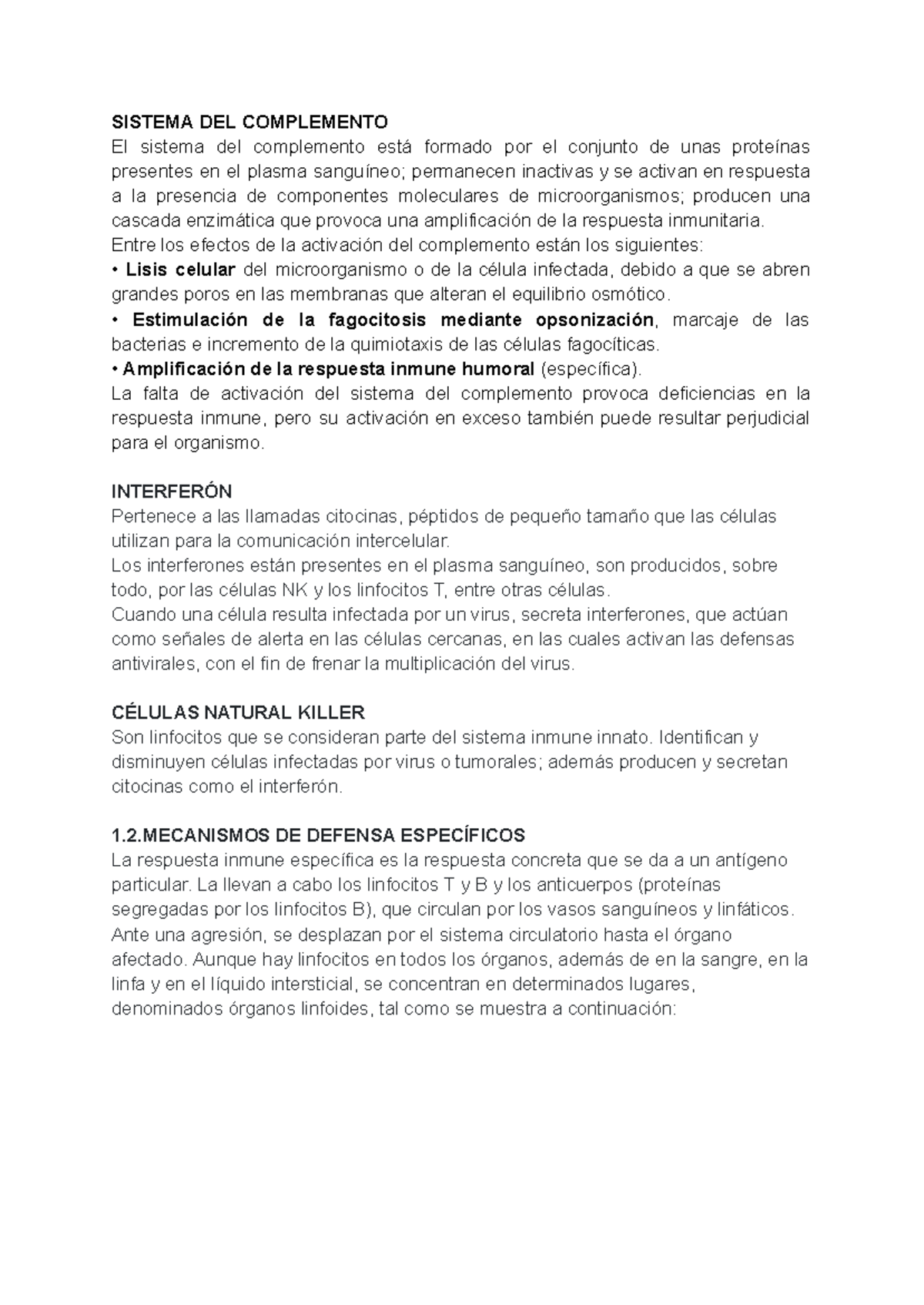 Parte 2 bio - Adawda - SISTEMA DEL COMPLEMENTO El sistema del ...