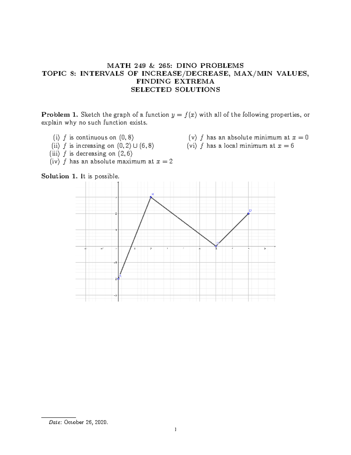 Topic 8 Dino Problems Solutions - MATH 249 - UCalgary - Studocu