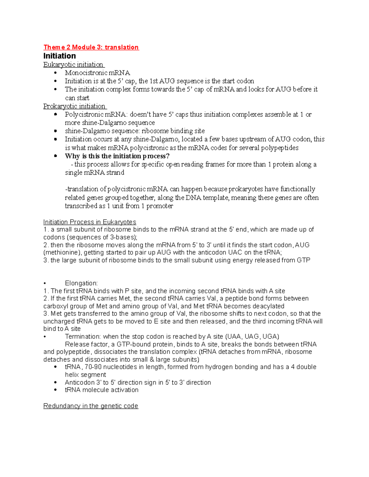 Bio midterm 2 - Lecture notes T2M3-4 & T3 - Theme 2 Module 3 ...