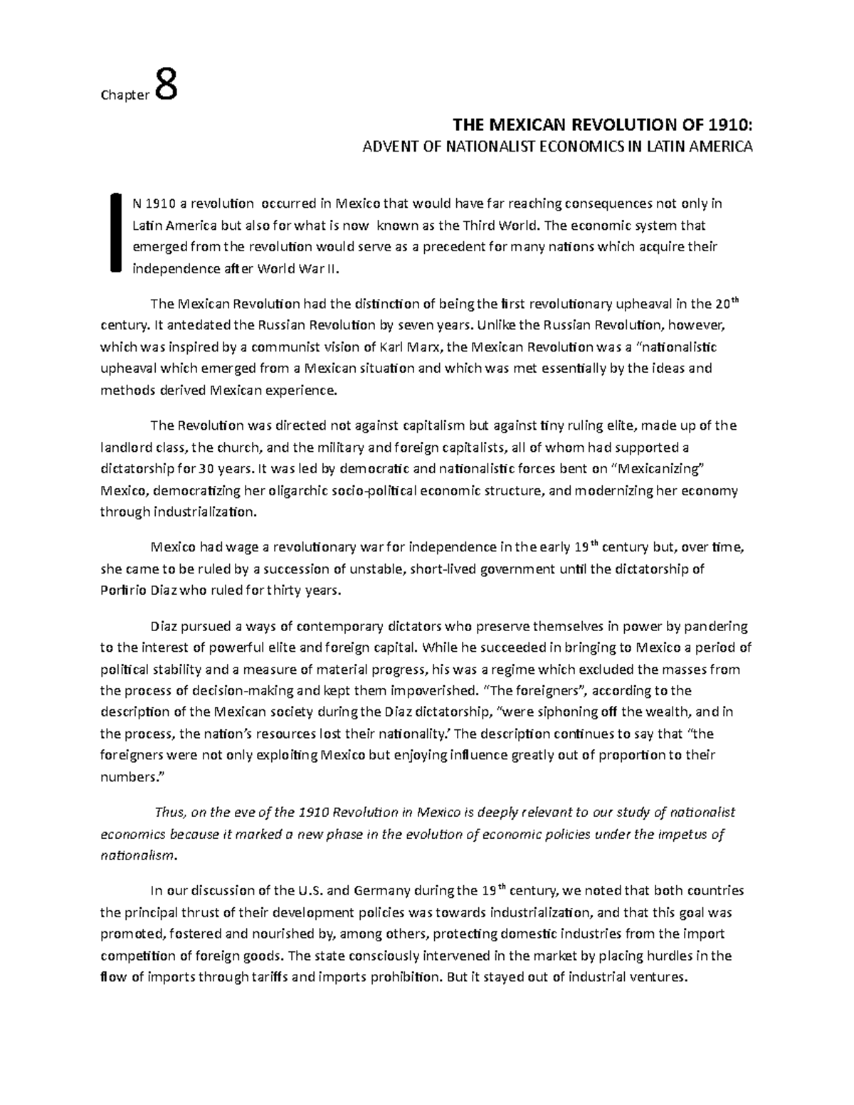 THE Mexican Revolution OF 1910 - THE MEXICAN REVOLUTION OF 1910: ADVENT ...