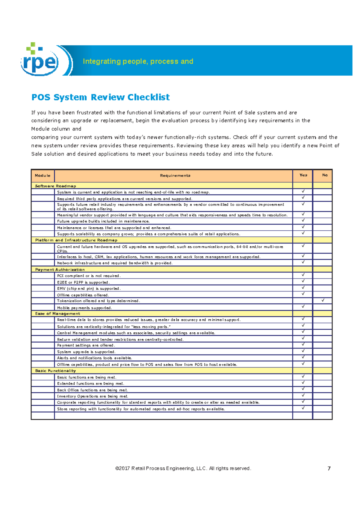 Store Hub Criteria Checklist POS Review - POS System Review Checklist ...