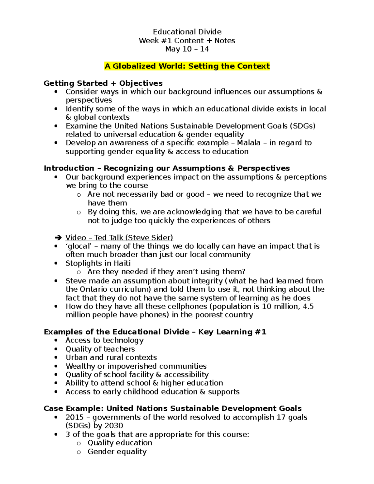 EM202 - Week 1 Notes - Educational Divide Week #1 Content + Notes May ...