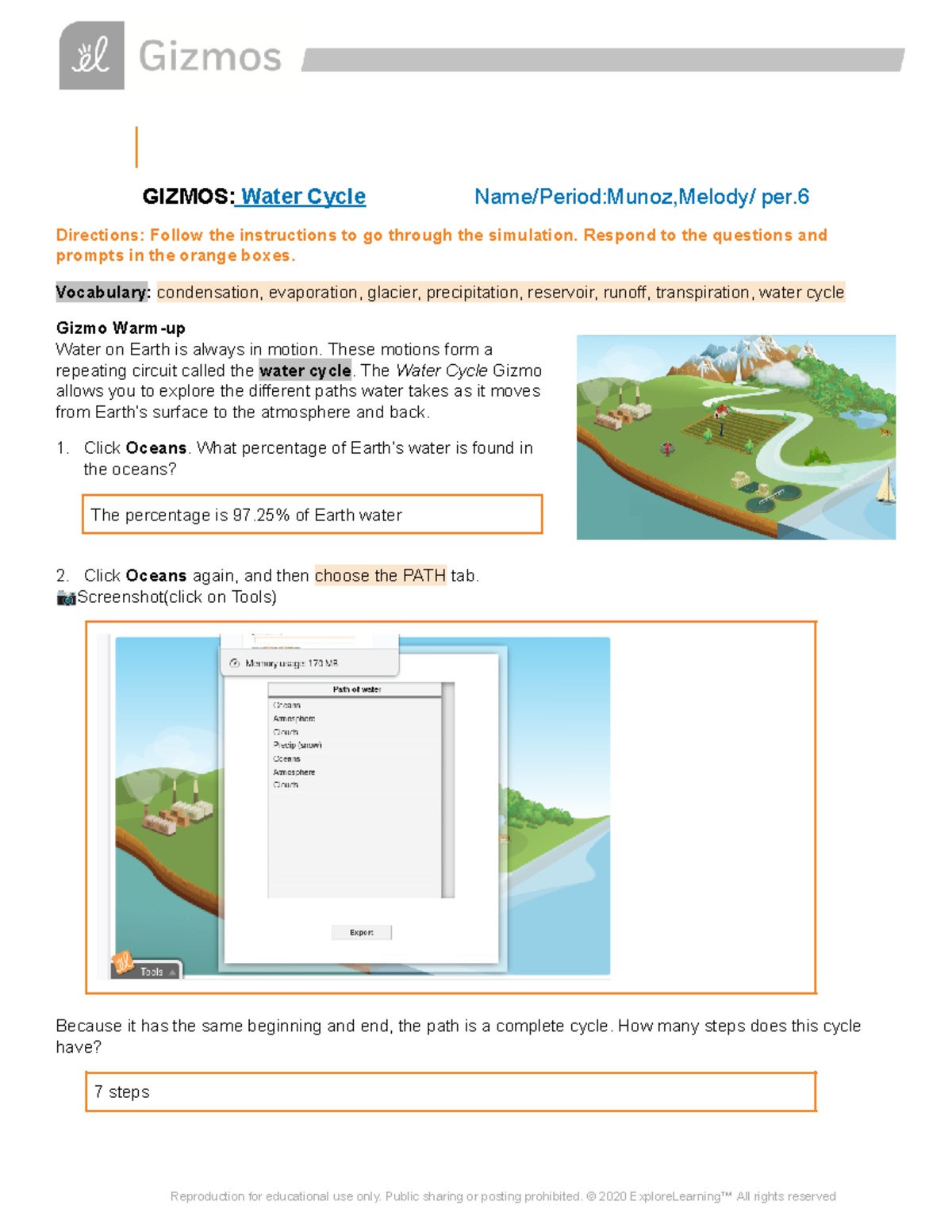 - Gizmos Water Cycle - GIZMOS: Water Cycle Name/Period:Munoz,Melody ...