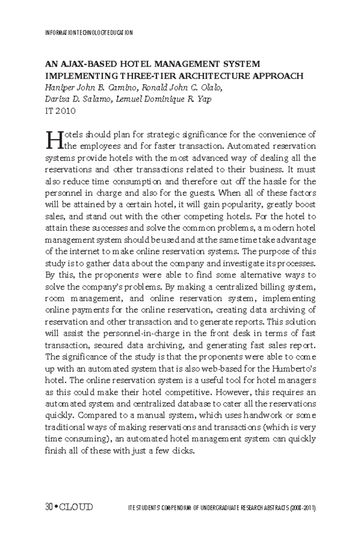 An Ajax-Based Hotel Management System Implementing Three-Tier ...