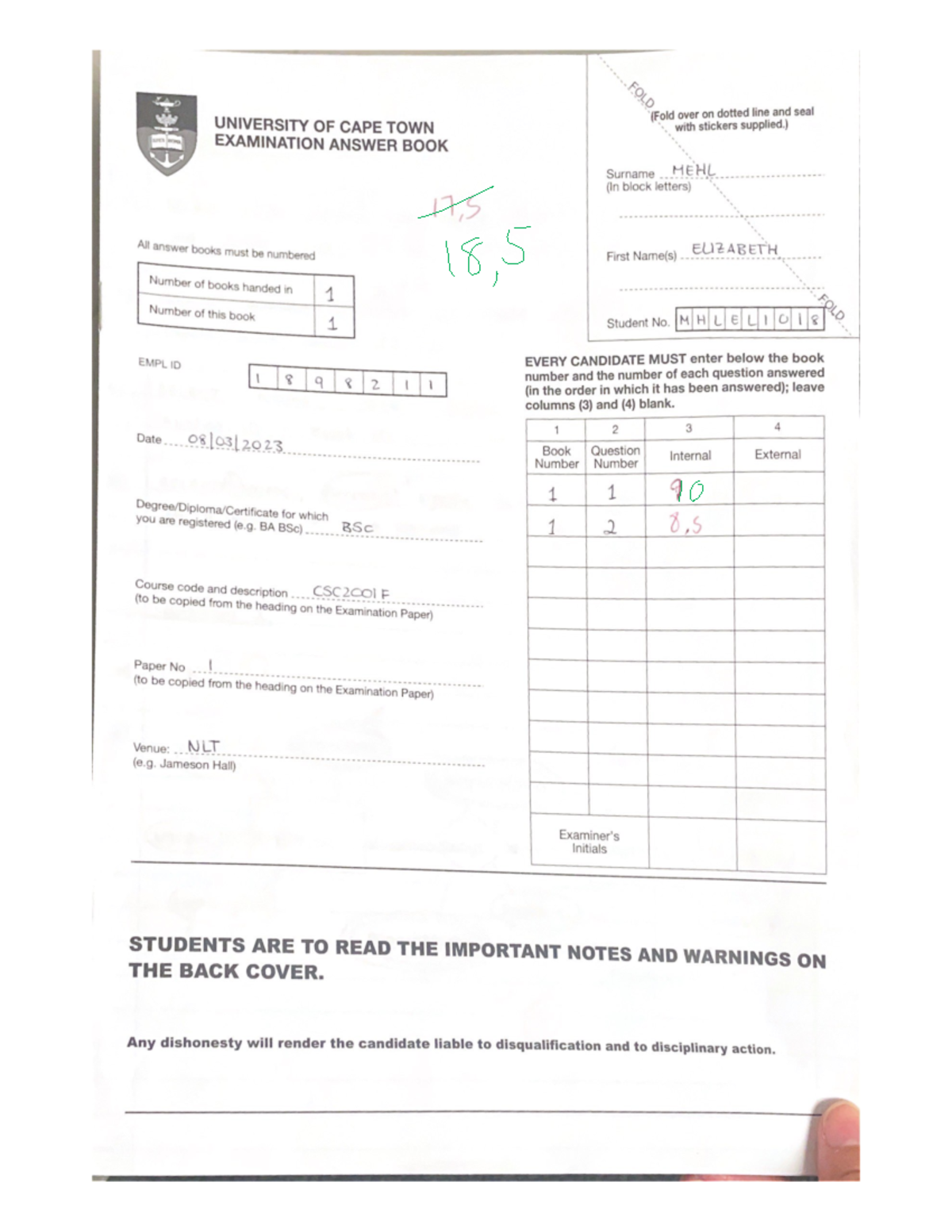 CS test1 - 2023 class test 1 - CSC2001F - Studocu