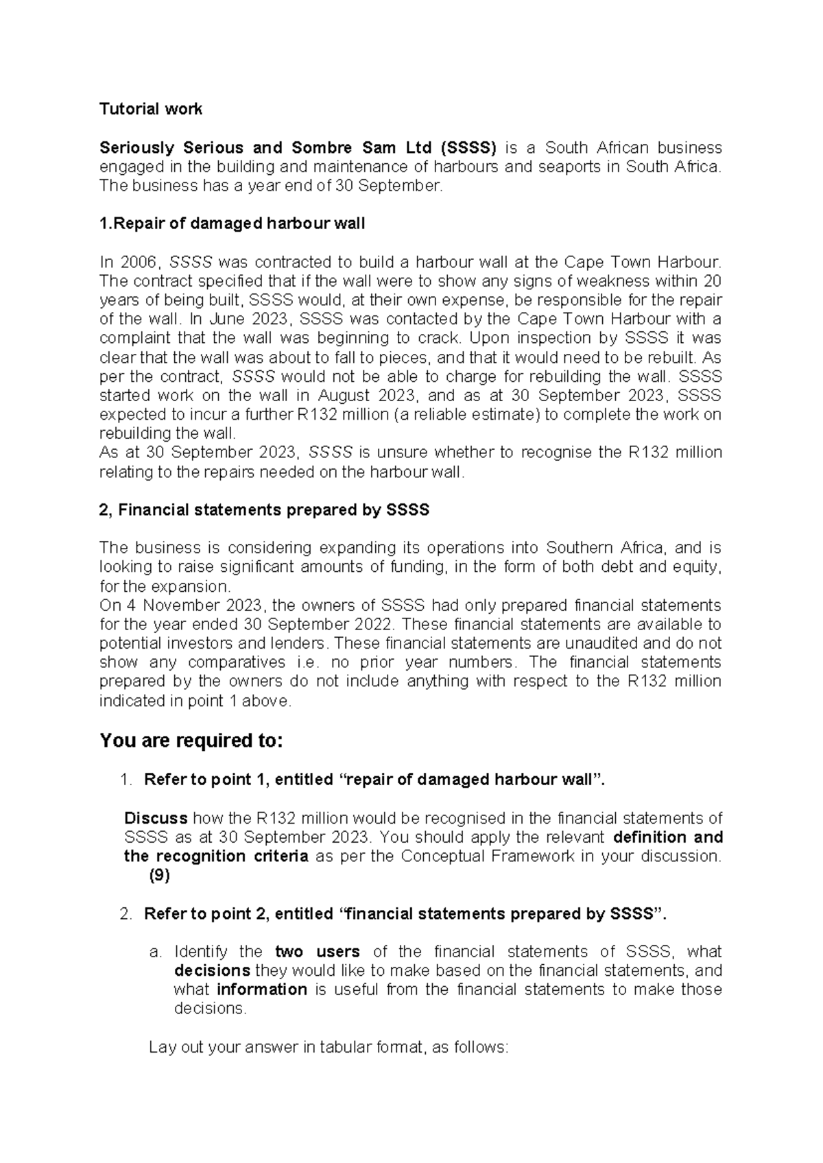 Tutorial work - Conceptual framework - Tutorial work Seriously Serious ...