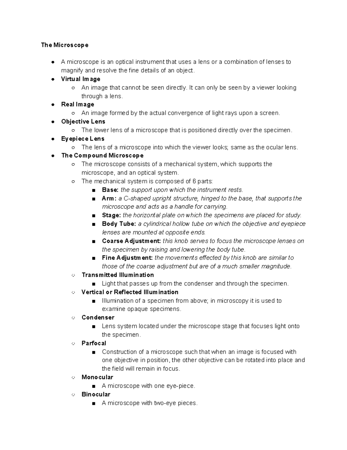 Chapter 8 Forensic Science - The Microscope A microscope is an optical ...