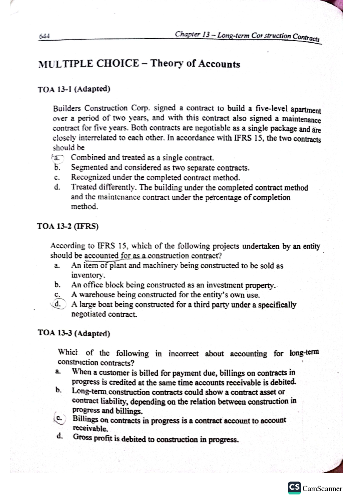 Long Term Contracts Reviewer Accounting Studocu