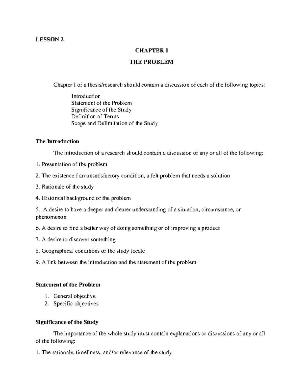 RES 01 Lesson 2 - About methodology - LESSON 2 CHAPTER I THE PROBLEM ...