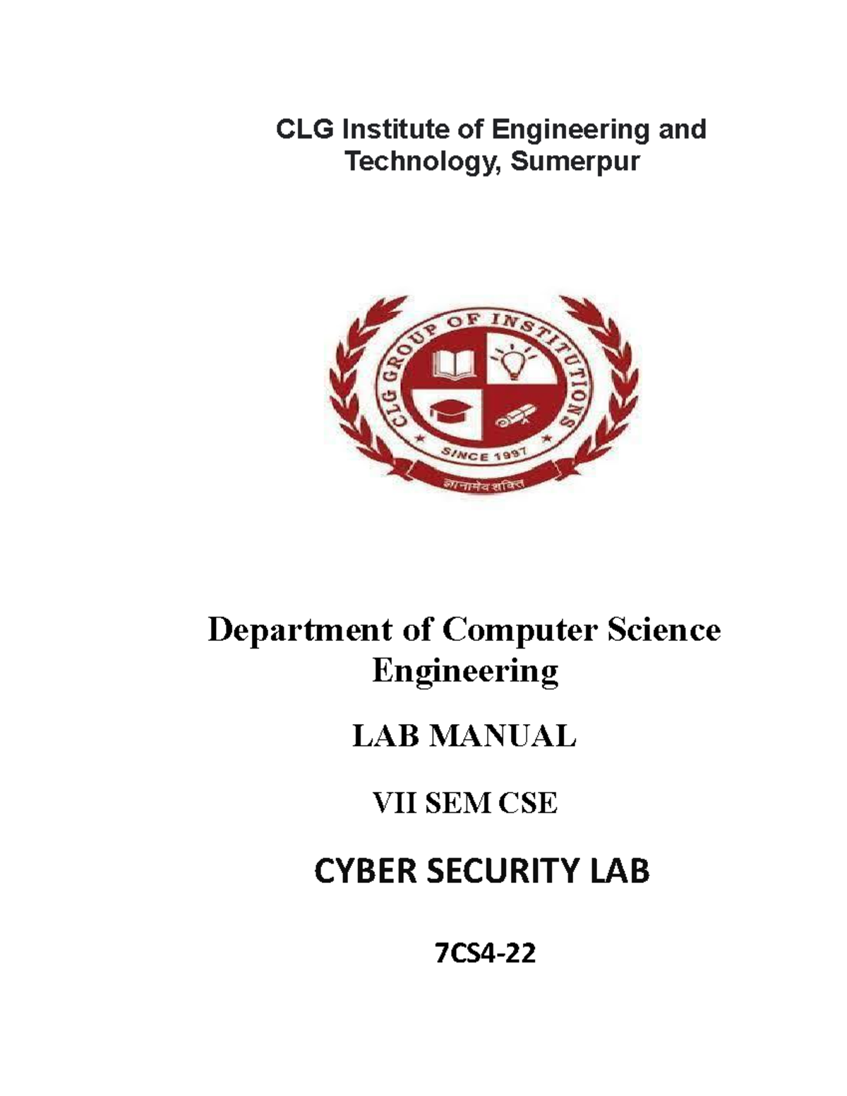Cybernew - Lecture notes 8 to 10 - CLG Institute of Engineering and ...