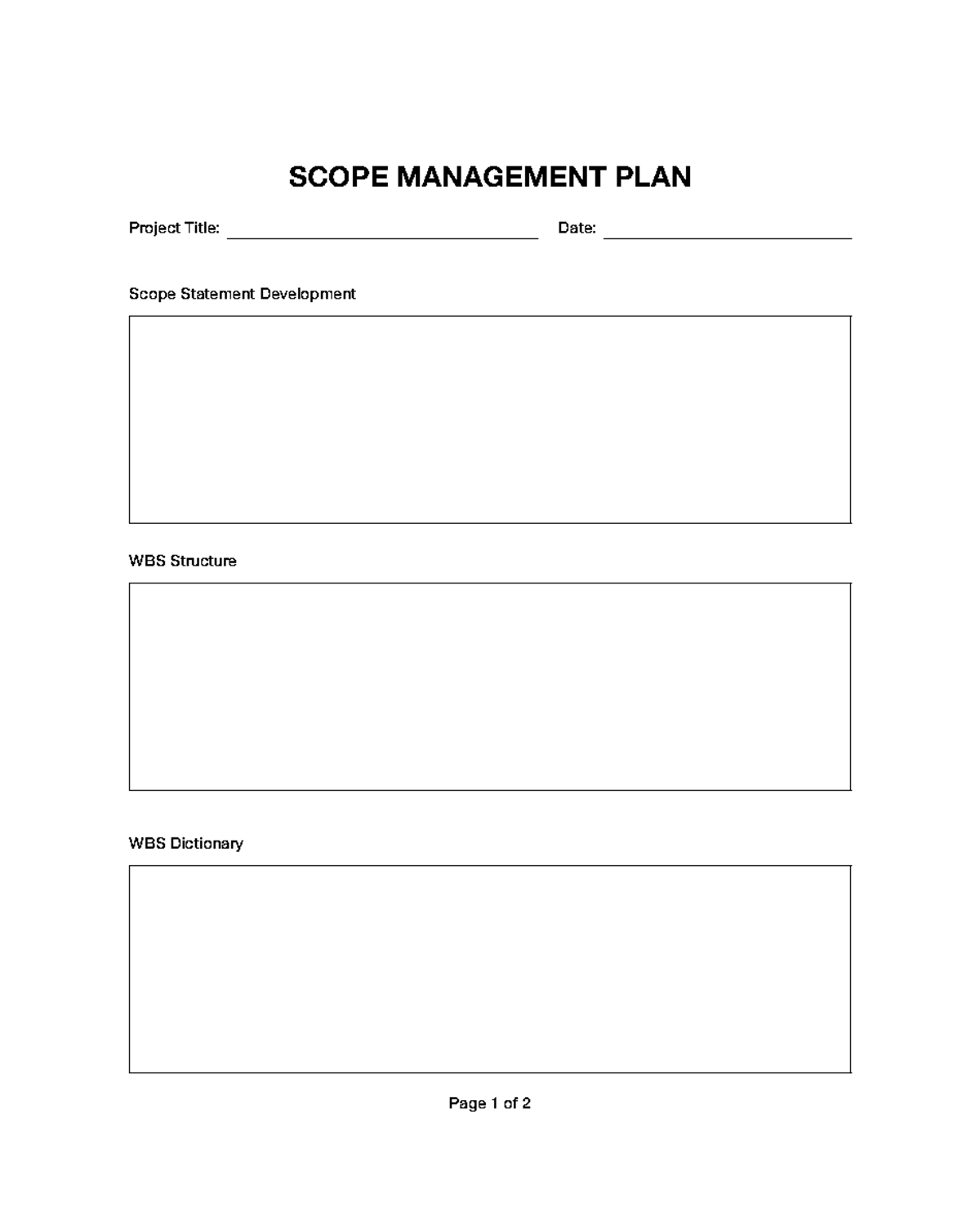 Scope Mang Plan-Template - 16912 - SCOPE MANAGEMENT PLAN Project Title ...