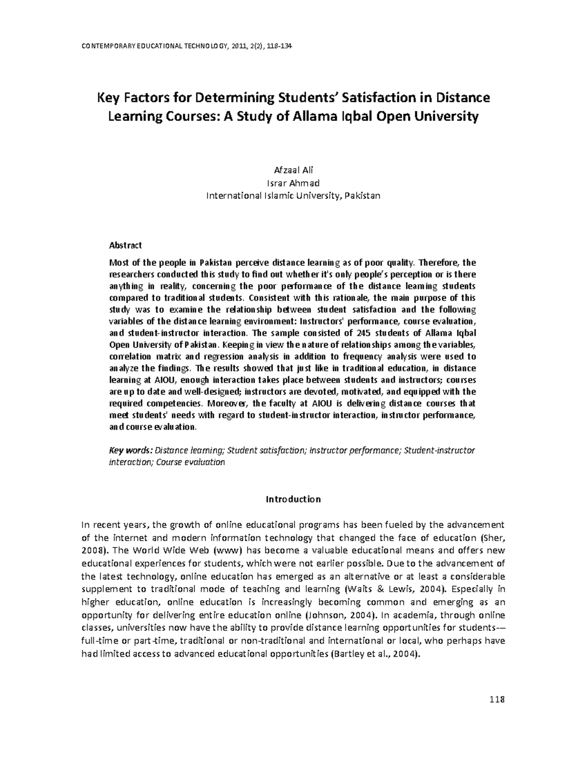 Key factors for determining student satisfaction in distance learning ...