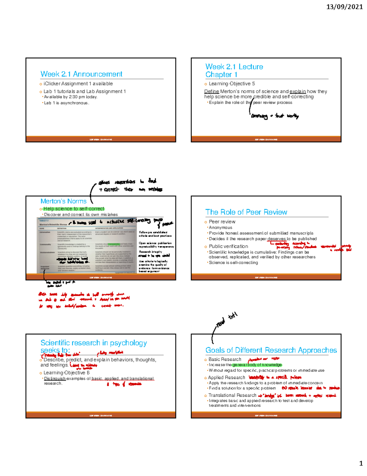 PSYC 2250 Week 2.1 Slides - Week 2 Announcement o iClicker Assignment 1 available o Lab 1 ...