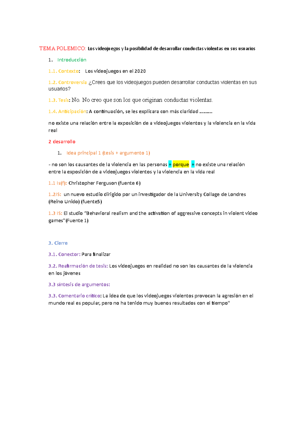 Tema-polemico-de-los-juegos-esquema semi - TEMA POLEMICO: Los ...