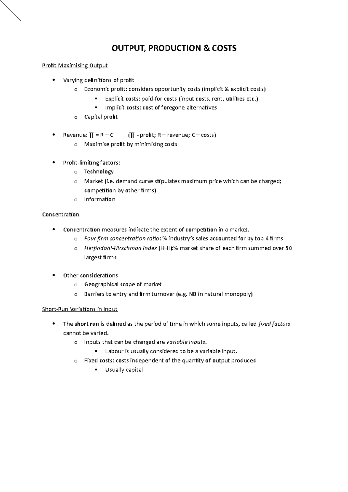 5+Output 2C+Costs+ +Production - OUTPUT, PRODUCTION & COSTS Profit ...