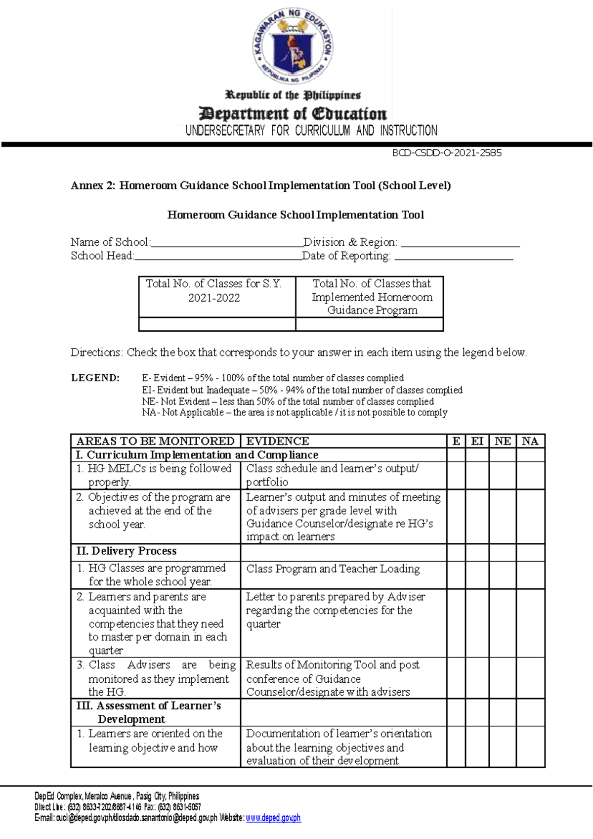 Annex 2 HGP - FOR REFERENCES - Annex 2: Homeroom Guidance School ...