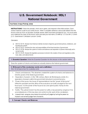 Federalist 70 Lesson - AP US Government and Politics Enduring ...