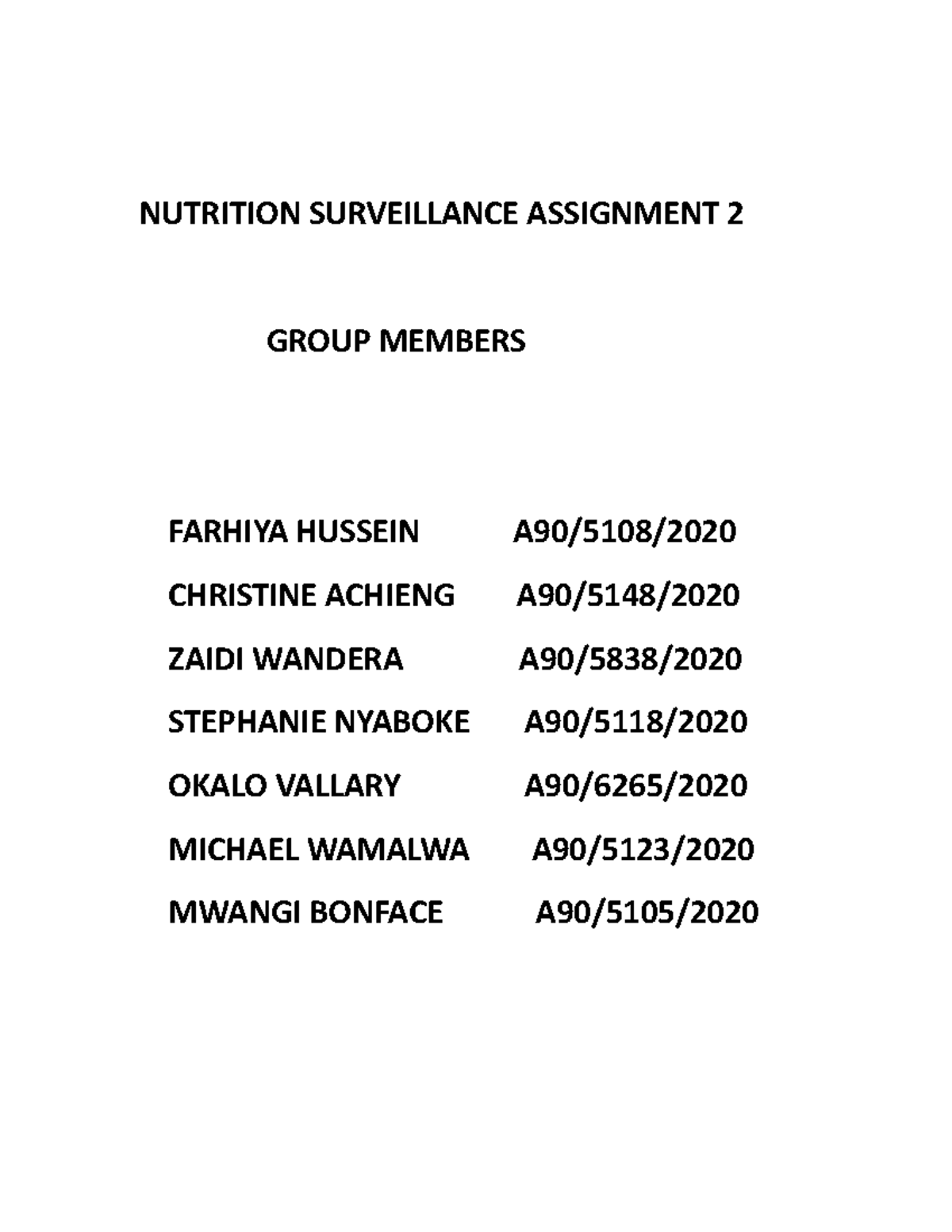 Nutrition Surveillance - GROUP MEMBERS NUTRITION SURVEILLANCE ...