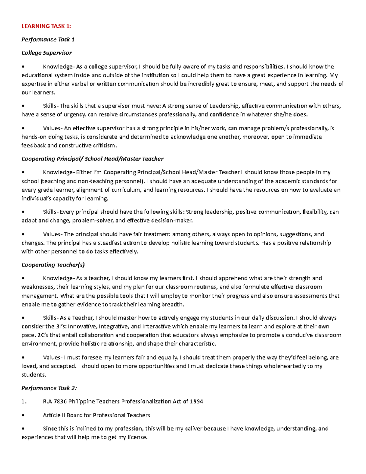 Episodes-1 - episodes in teaching internship - LEARNING TASK 1 ...