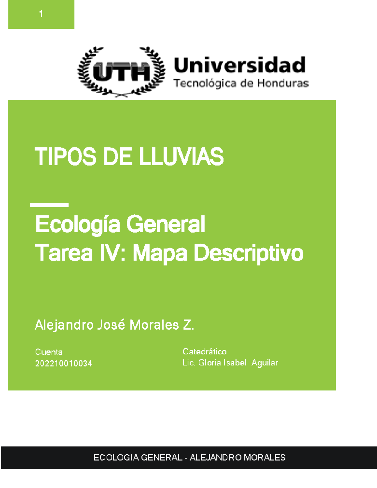 Tarea 4 cuadro - sdsdd - Ecología General Tarea IV: Mapa Descriptivo ...