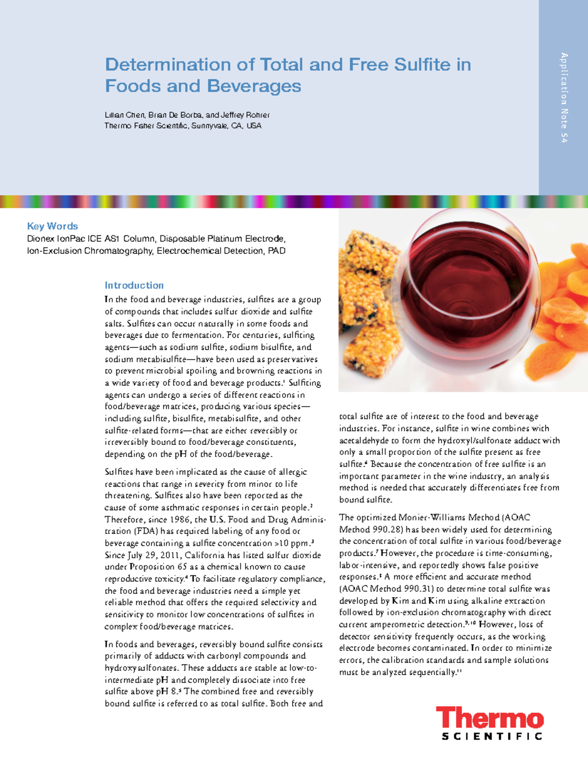 Determinación de sulfitos en alimentos y bebidas - Determination of ...