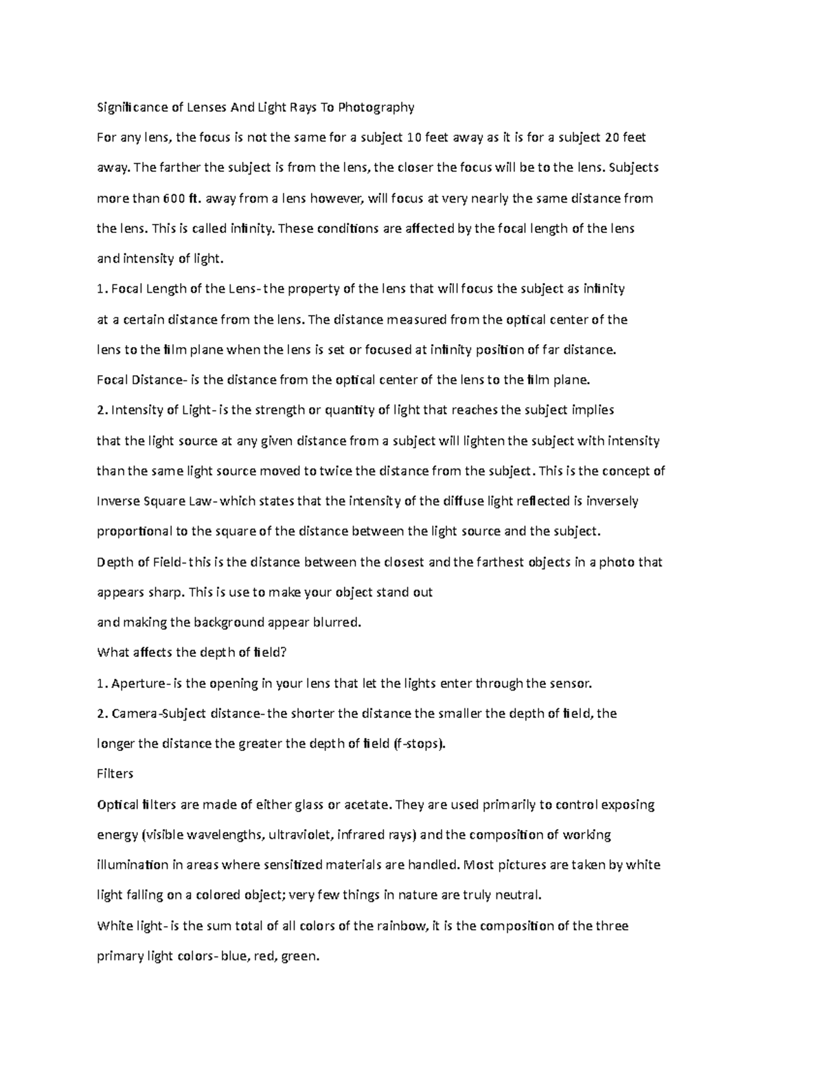 Forensic Phtography Notes 7 - Significance of Lenses And Light Rays To ...