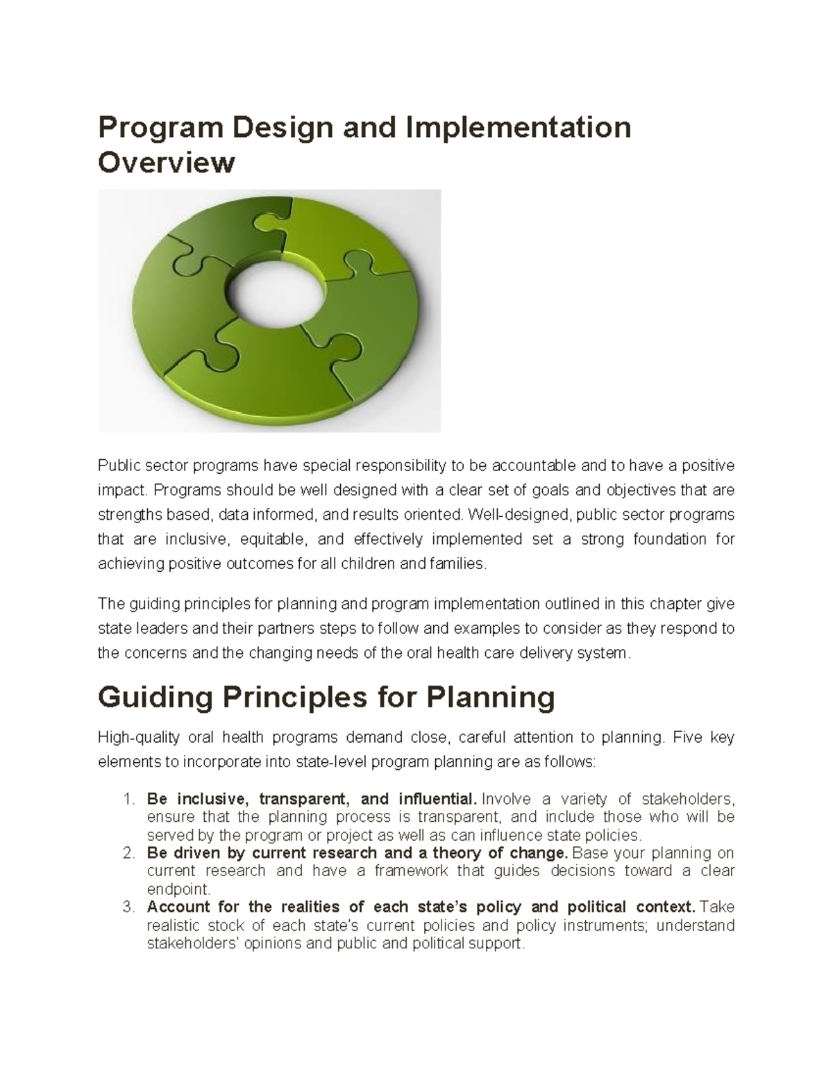 DPH3 - asa - Program Design and Implementation Overview Public sector ...