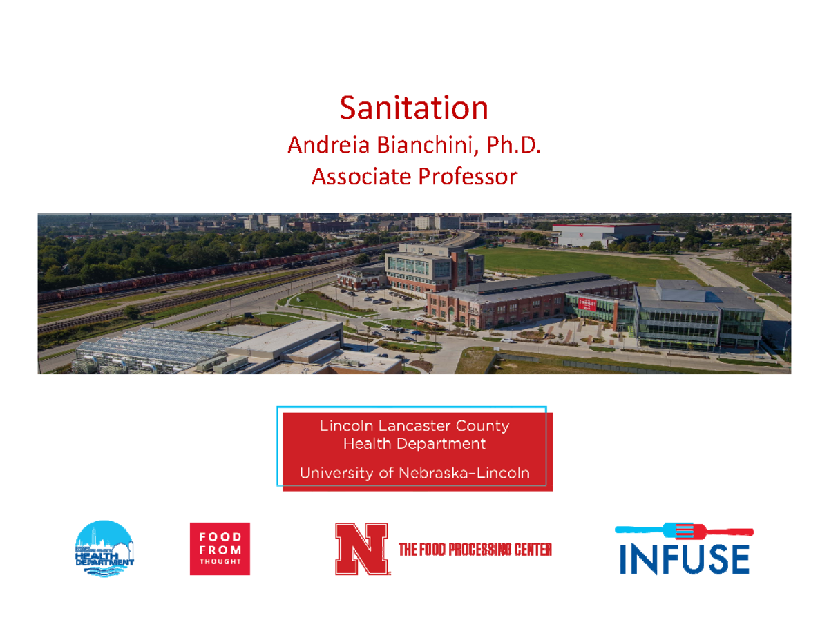 Sanitation - Sanitation ####### Andreia Bianchini, Ph ...