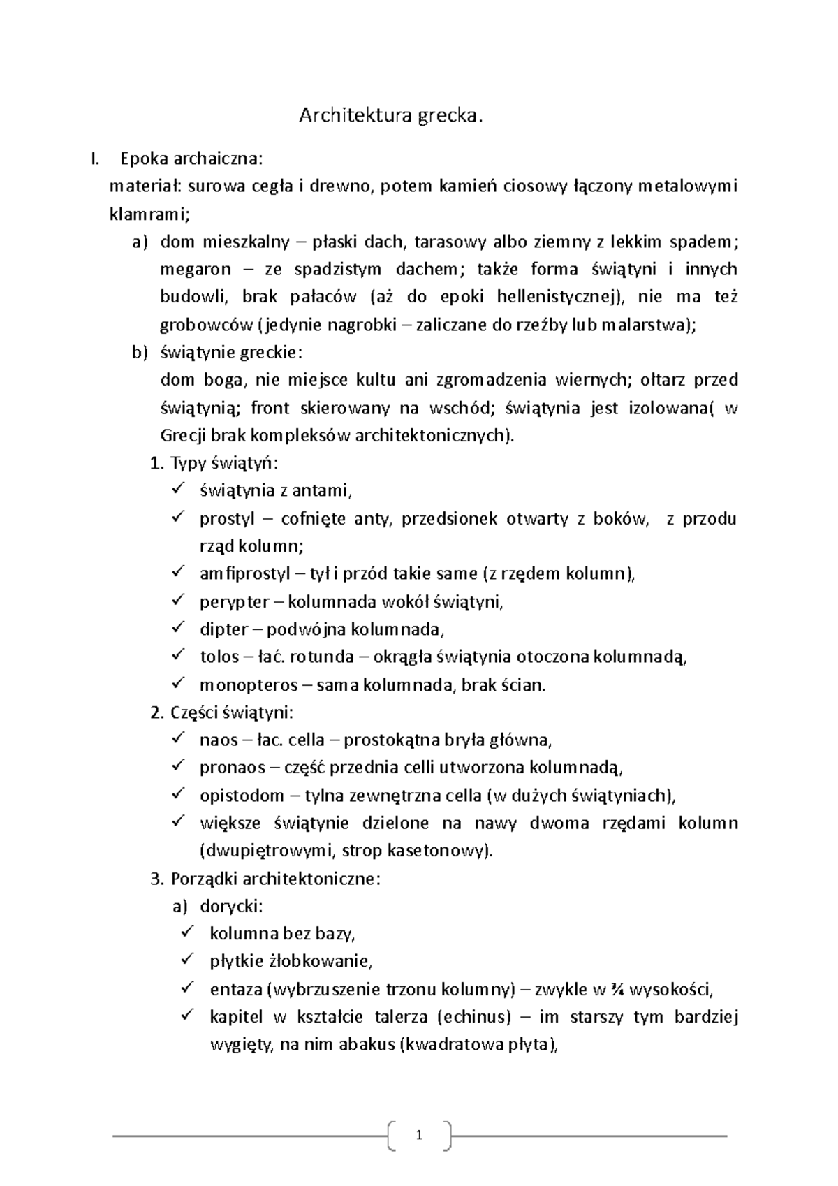 Architektura grecka i rzymska - Architektura grecka. I. Epoka ...
