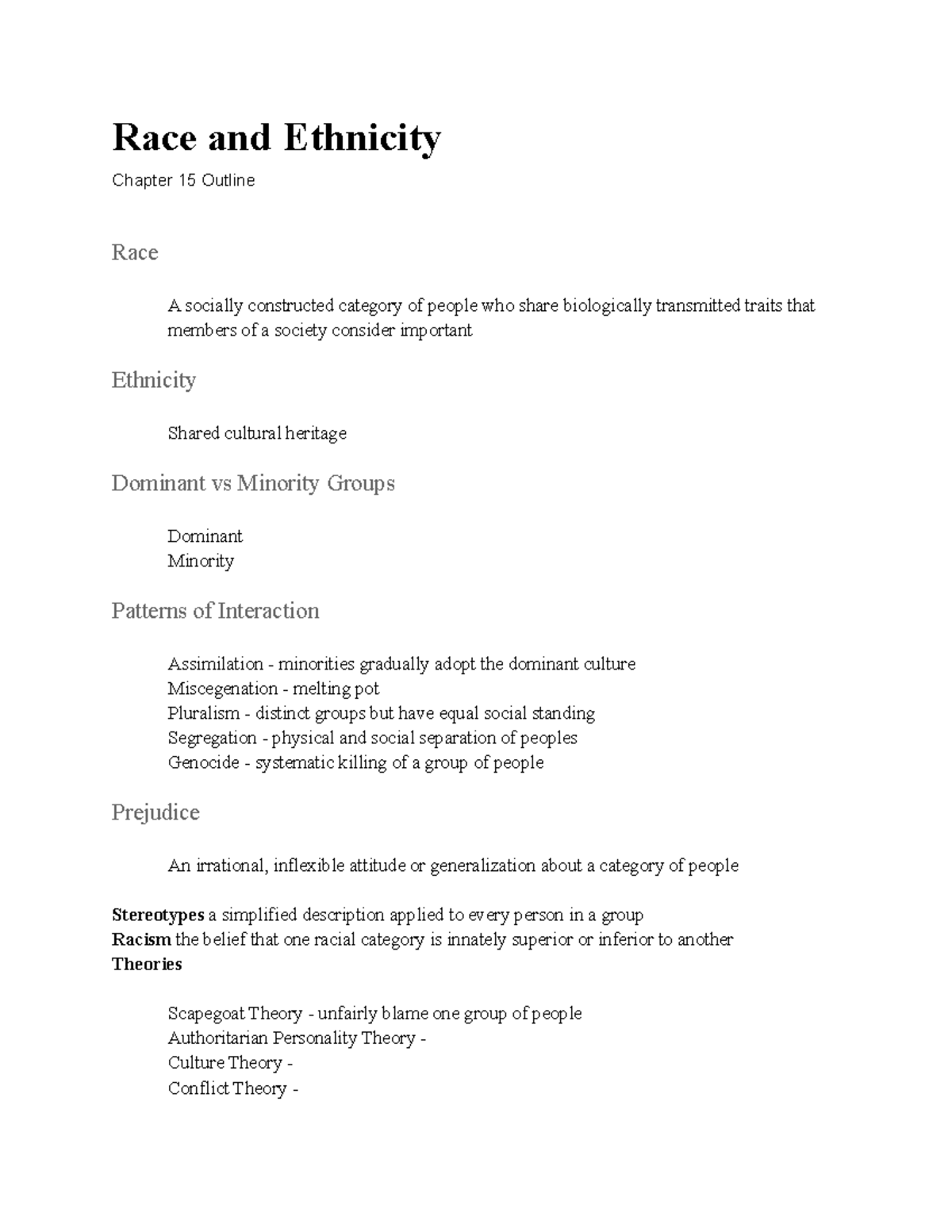 Unit 4 Outline 15 on Race & Ethnicity - Race and Ethnicity Chapter 15 ...