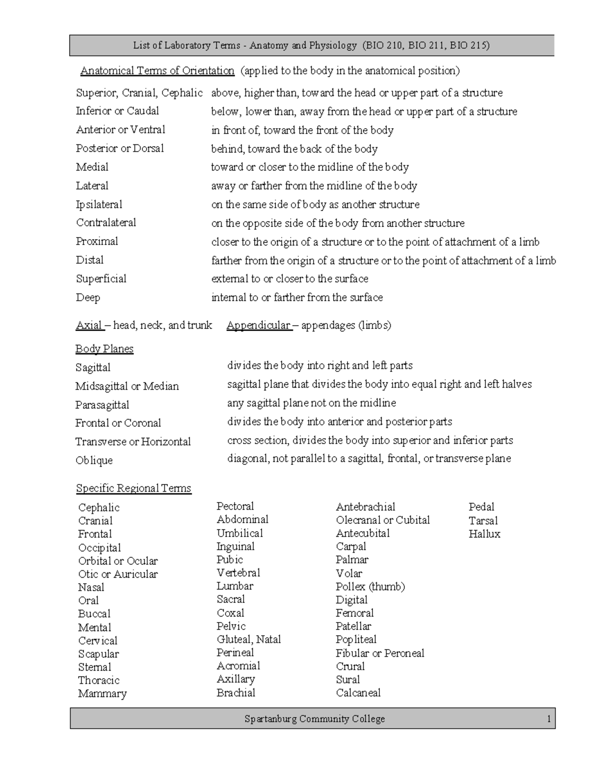 Anatomy Laboratory Word List v1 Denesha JTodd - Axial 3 head, neck, and ...