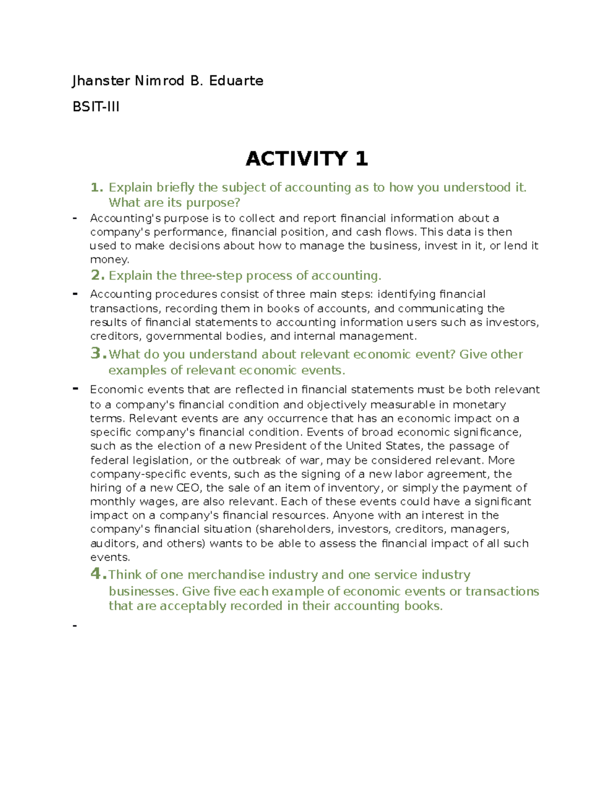 DCCP Accounting Module 1 Output - Jhanster Nimrod B. Eduarte BSIT-III ...