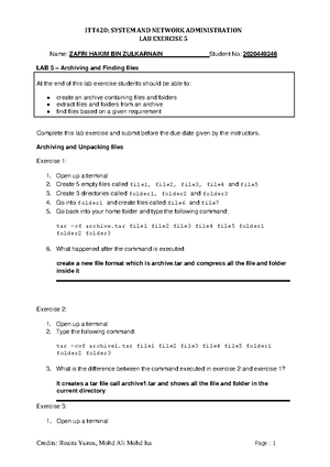 ITT420 Lab 3 M3CS2516B Zafri Hakim Bin Zulkarnain - ITT420: SYSTEM AND NETWORK ADMINISTRATION ...