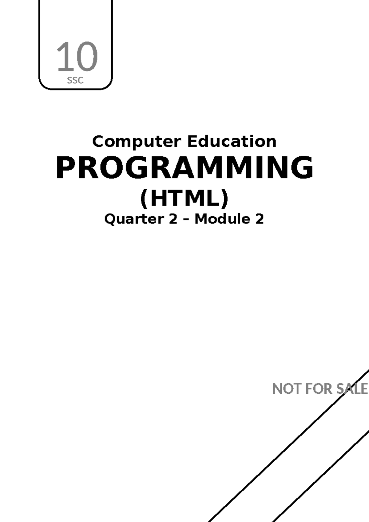 Quarter 2 Module 2 - Computer Education 2 - Computer Education PROGRAMMING (HTML) Quarter 2 ...