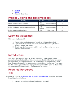 [Solved] Project documents are warehoused for which of the ...