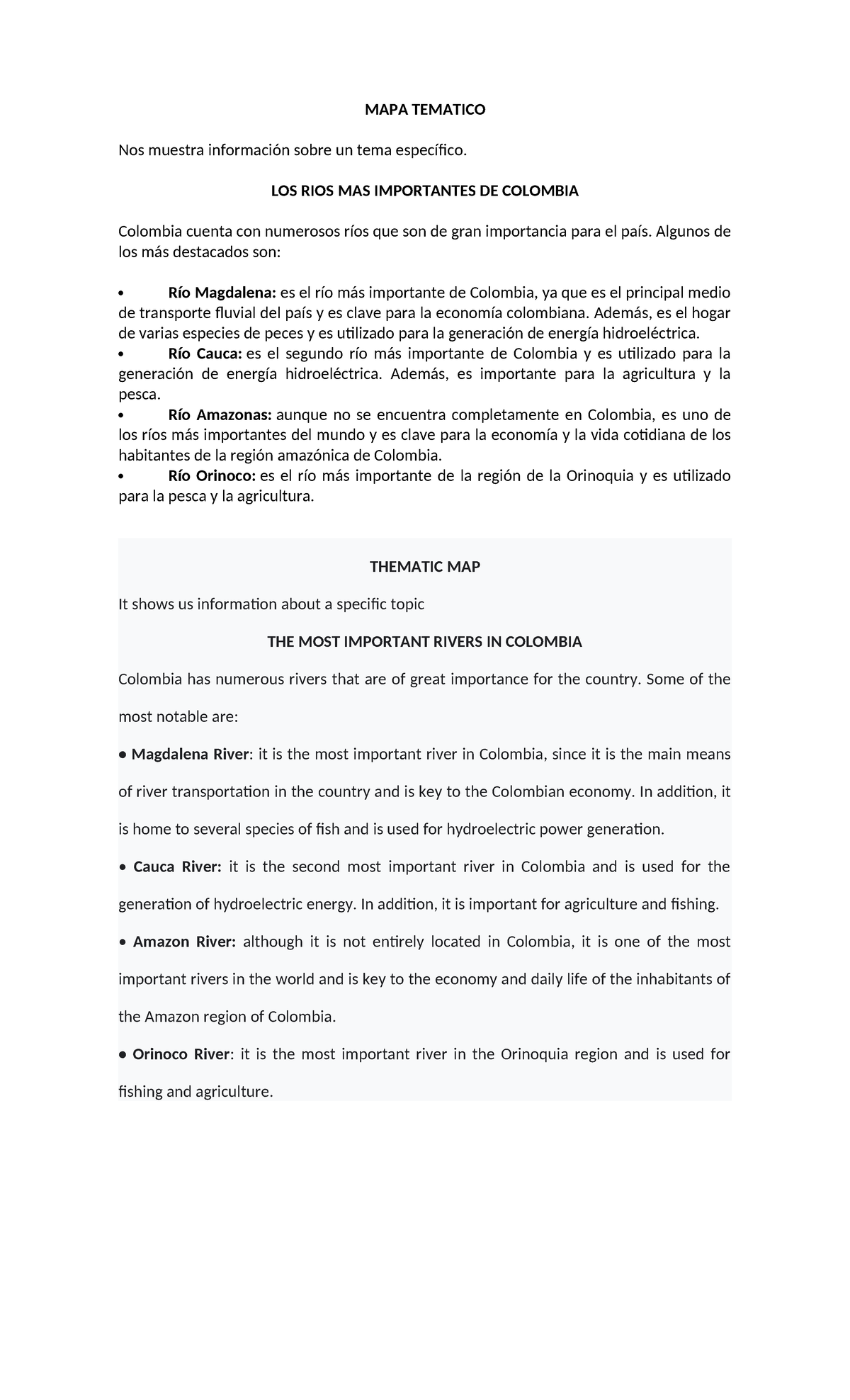MAPA Tematico - MAPA TEMATICO Nos muestra información sobre un tema ...
