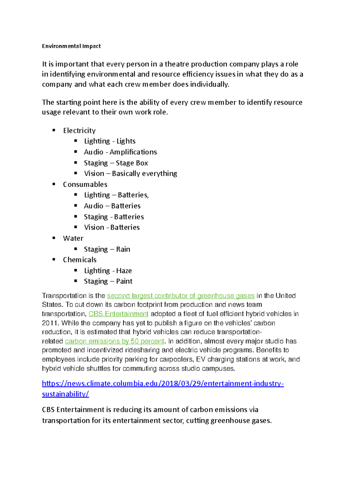 Environmental Impact - Lecture notes 1 - 027115 - Studocu