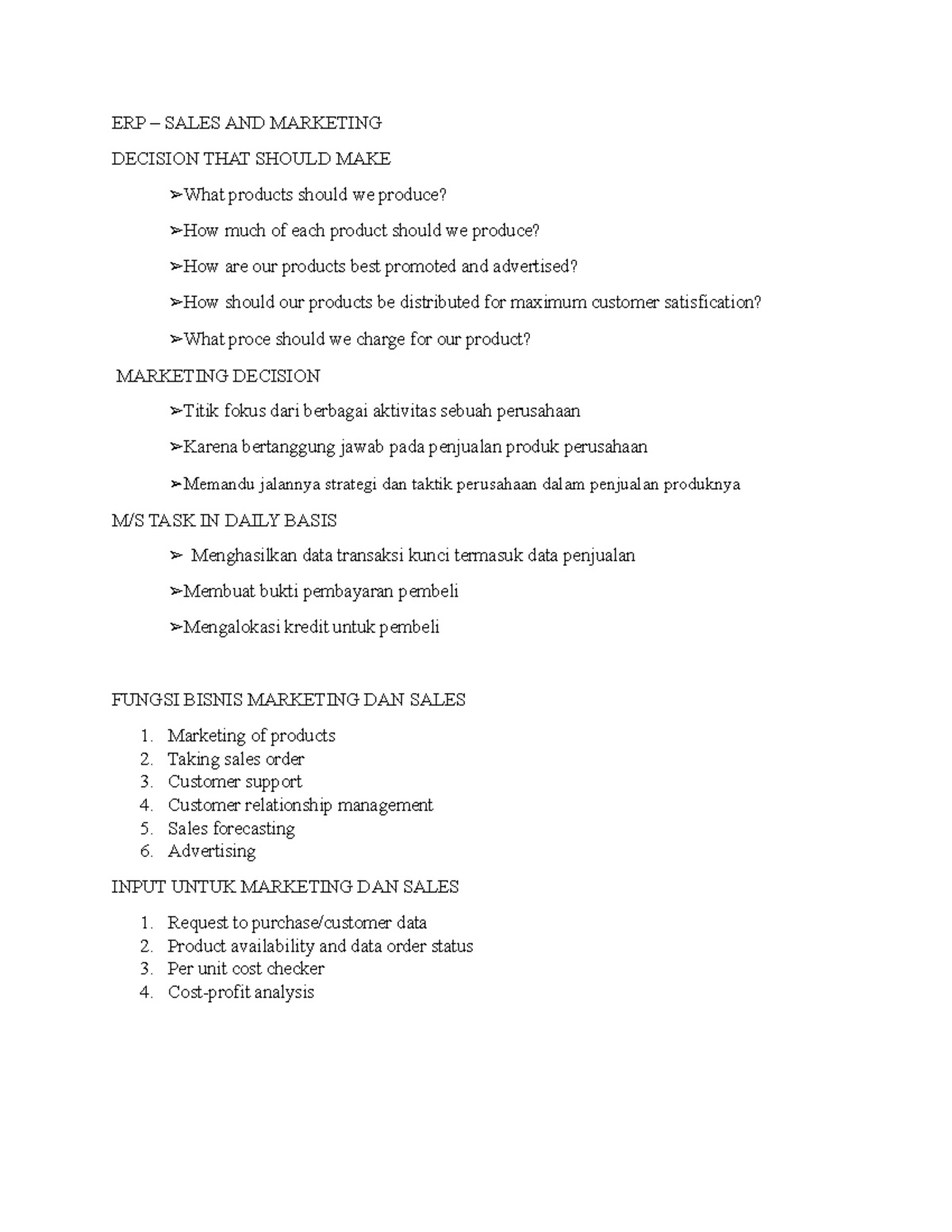 Psdp 8 - Materi Psdp 8 - ERP – SALES AND MARKETING DECISION THAT SHOULD ...