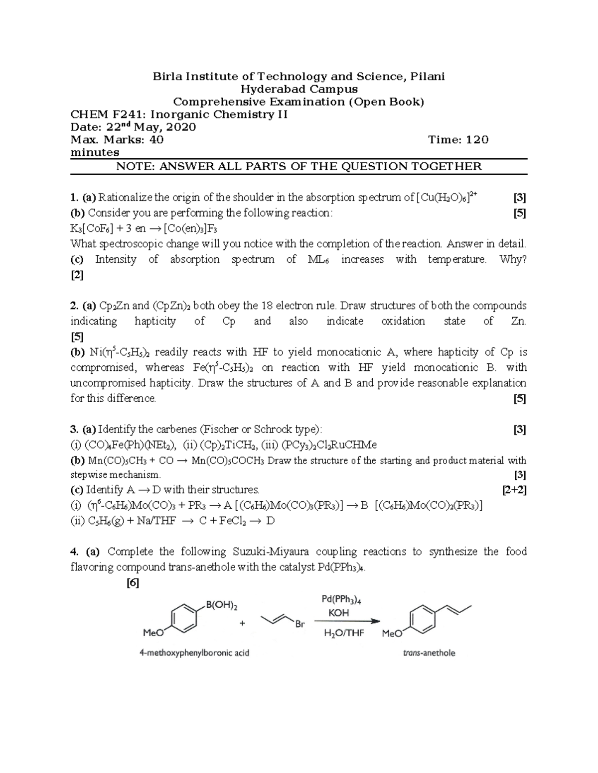 Compre-4 - These are previous year question papers - Birla Institute of Technology and Science ...