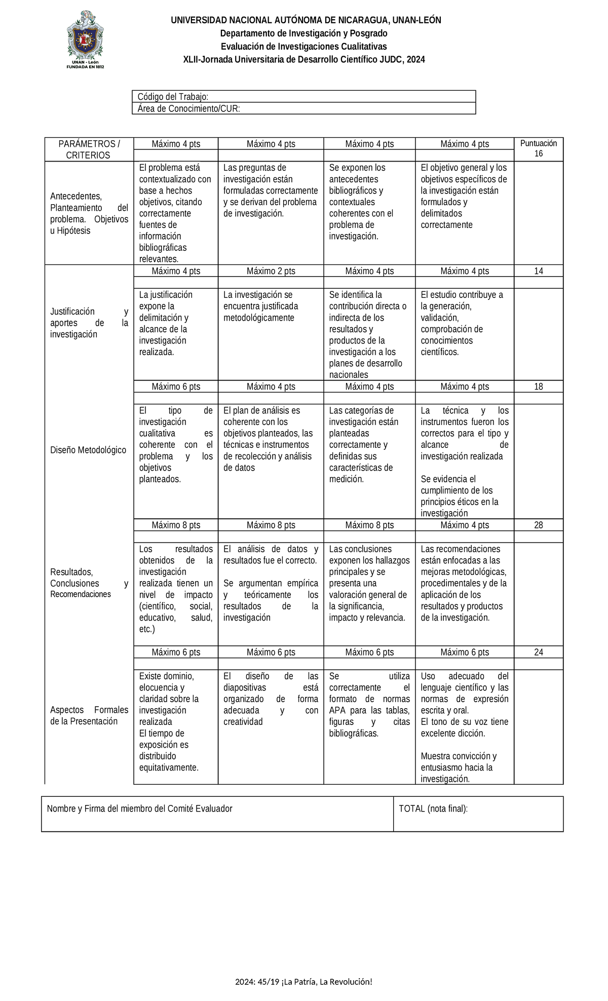 Rúbrica JUDC 2024-cualitativa - UNIVERSIDAD NACIONAL AUTÓNOMA DE ...
