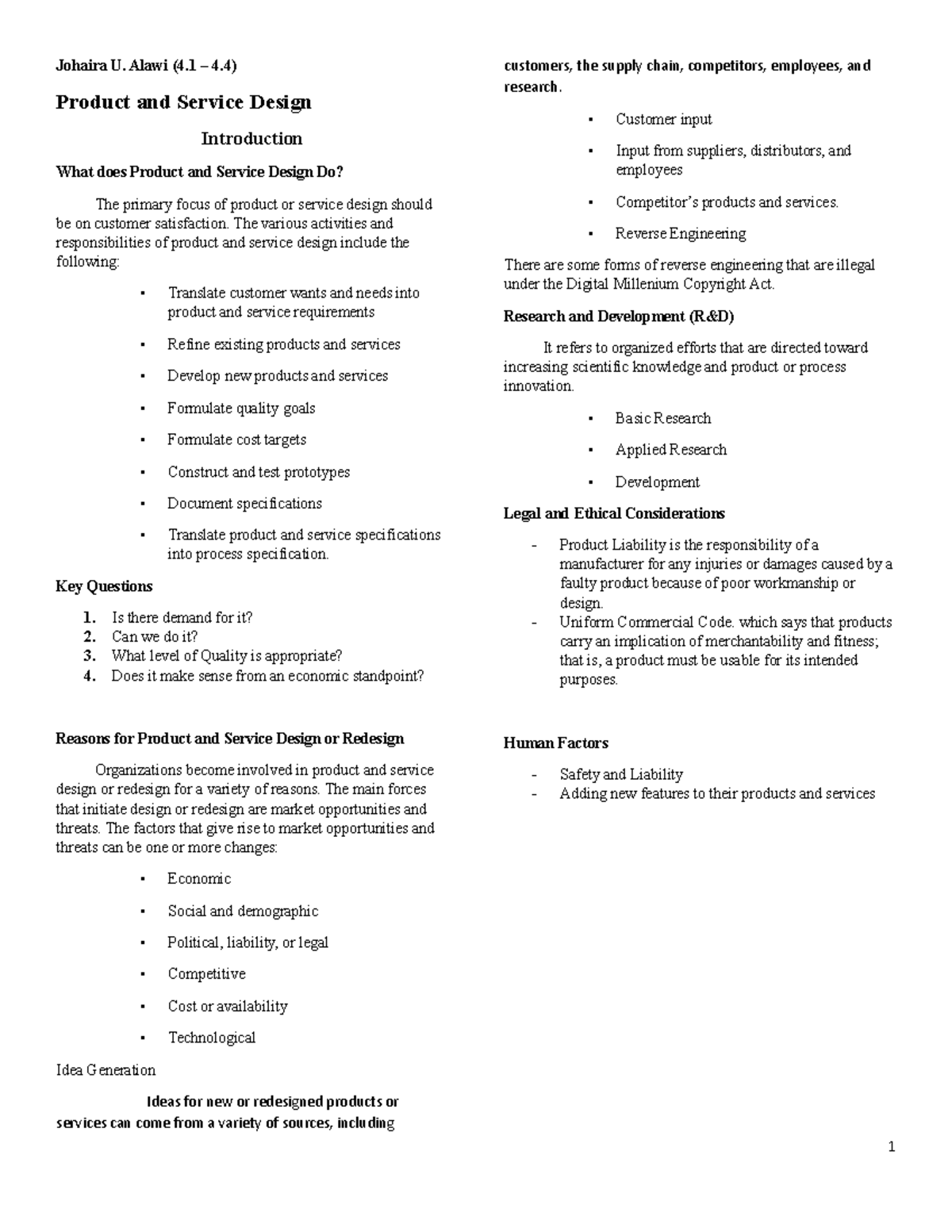 Chapter-4-handout - ... - Johaira U. Alawi (4 – 4) Product and Service ...