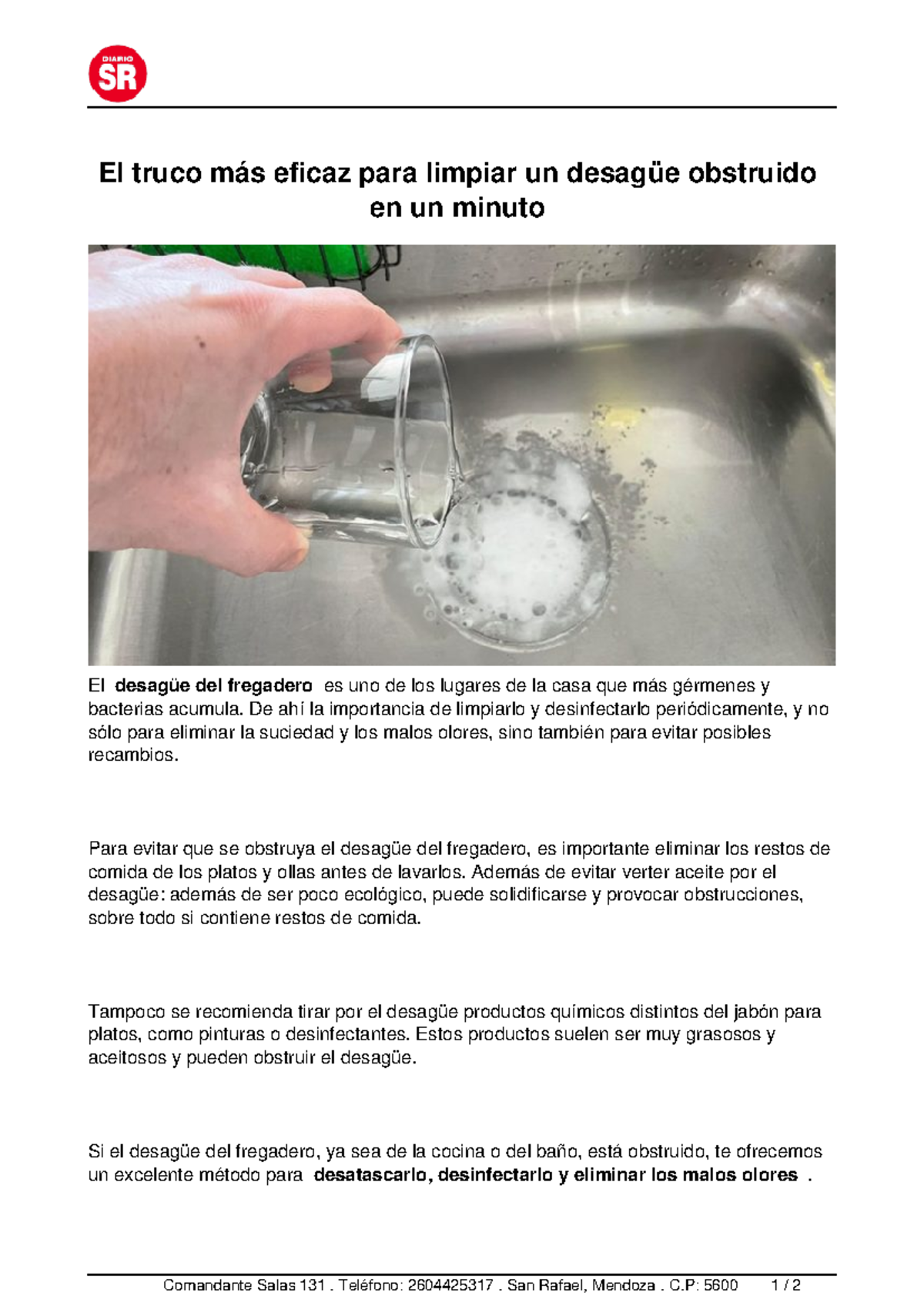 El truco mas eficaz para limpiar un desague obstruido en un minuto - El ...